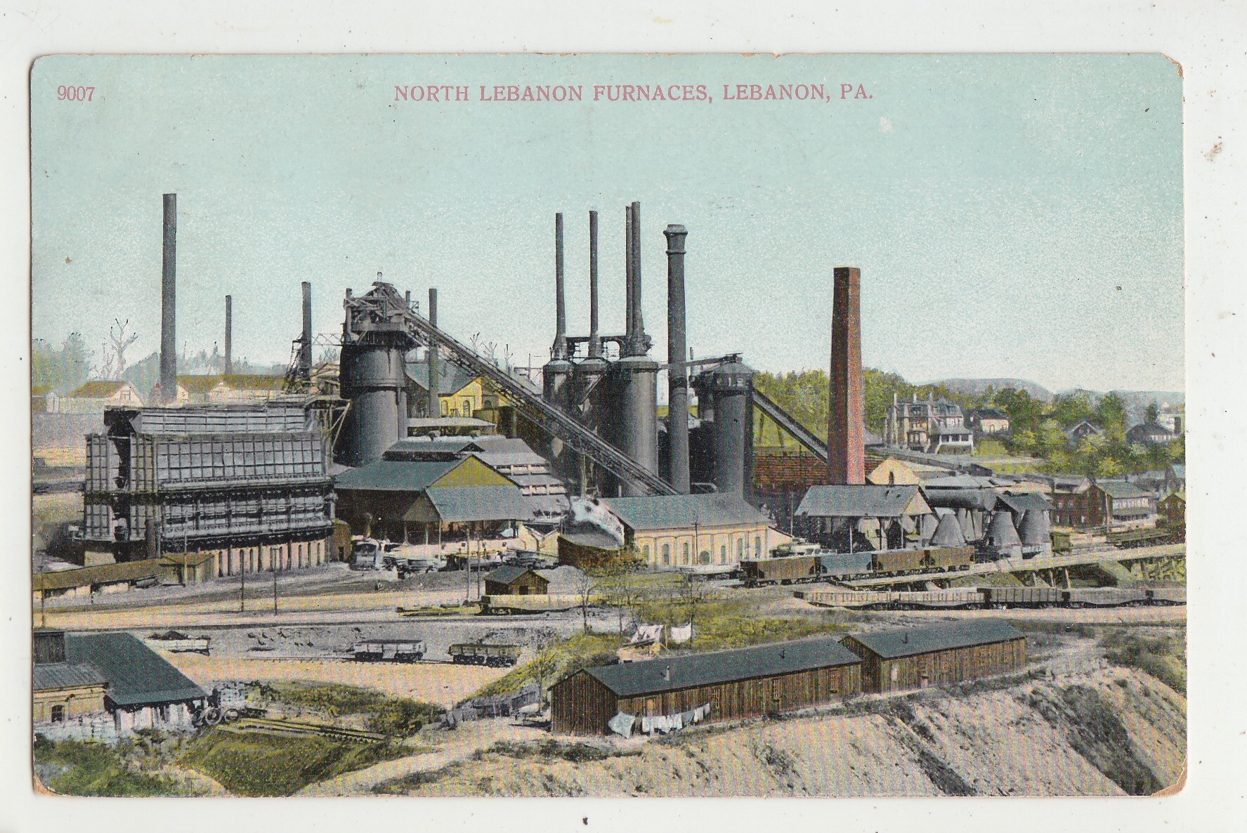 P3345 JL 1909 postcard buildings factory lebanon furnaces, lebanon pa ...