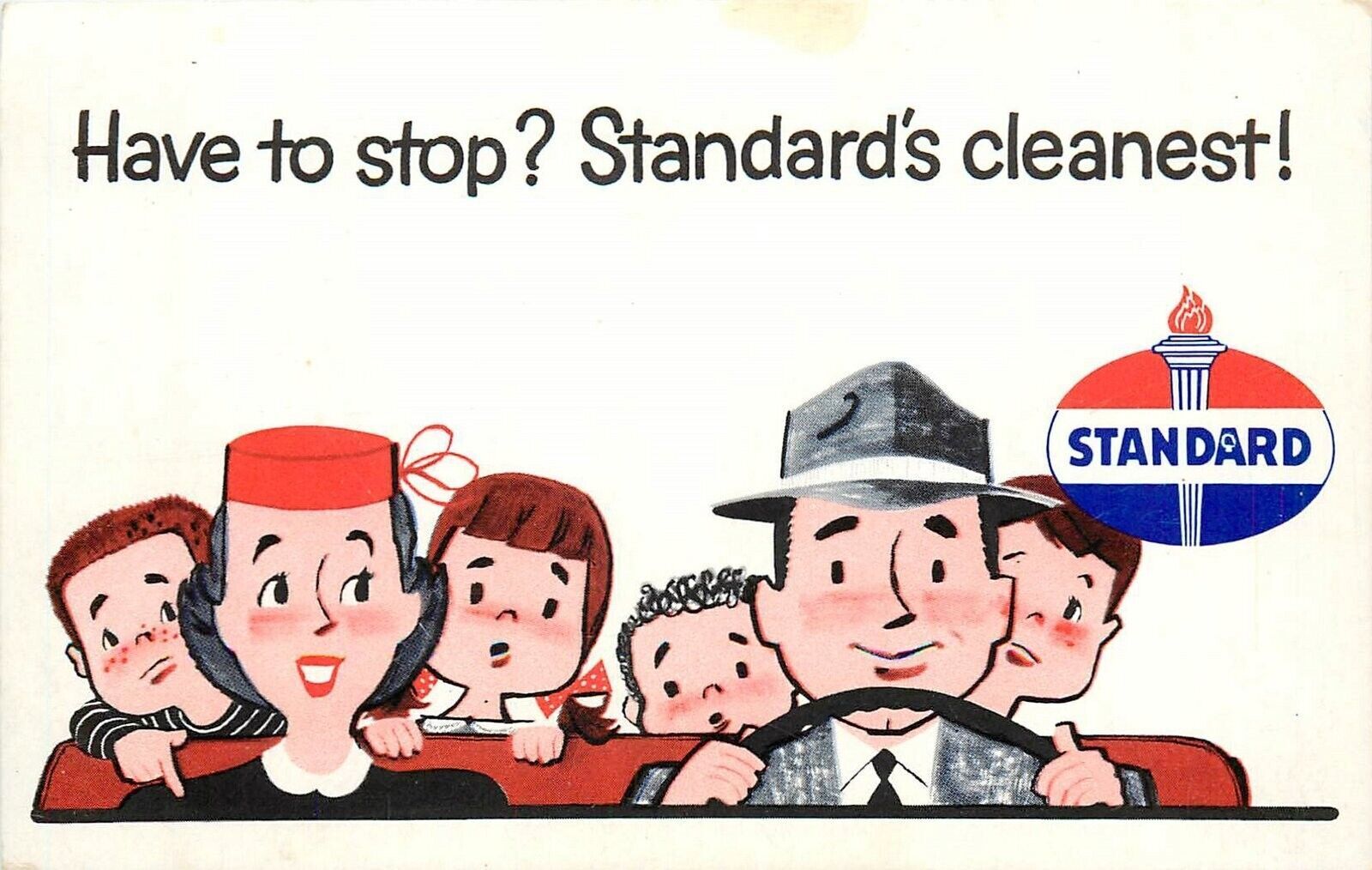 Postcard 1950s Standard Gas station advertising roadside occupation ...