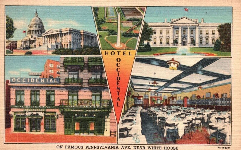 Vintage Postcard Hotel Occidental Penn. Ave. Near White House ...