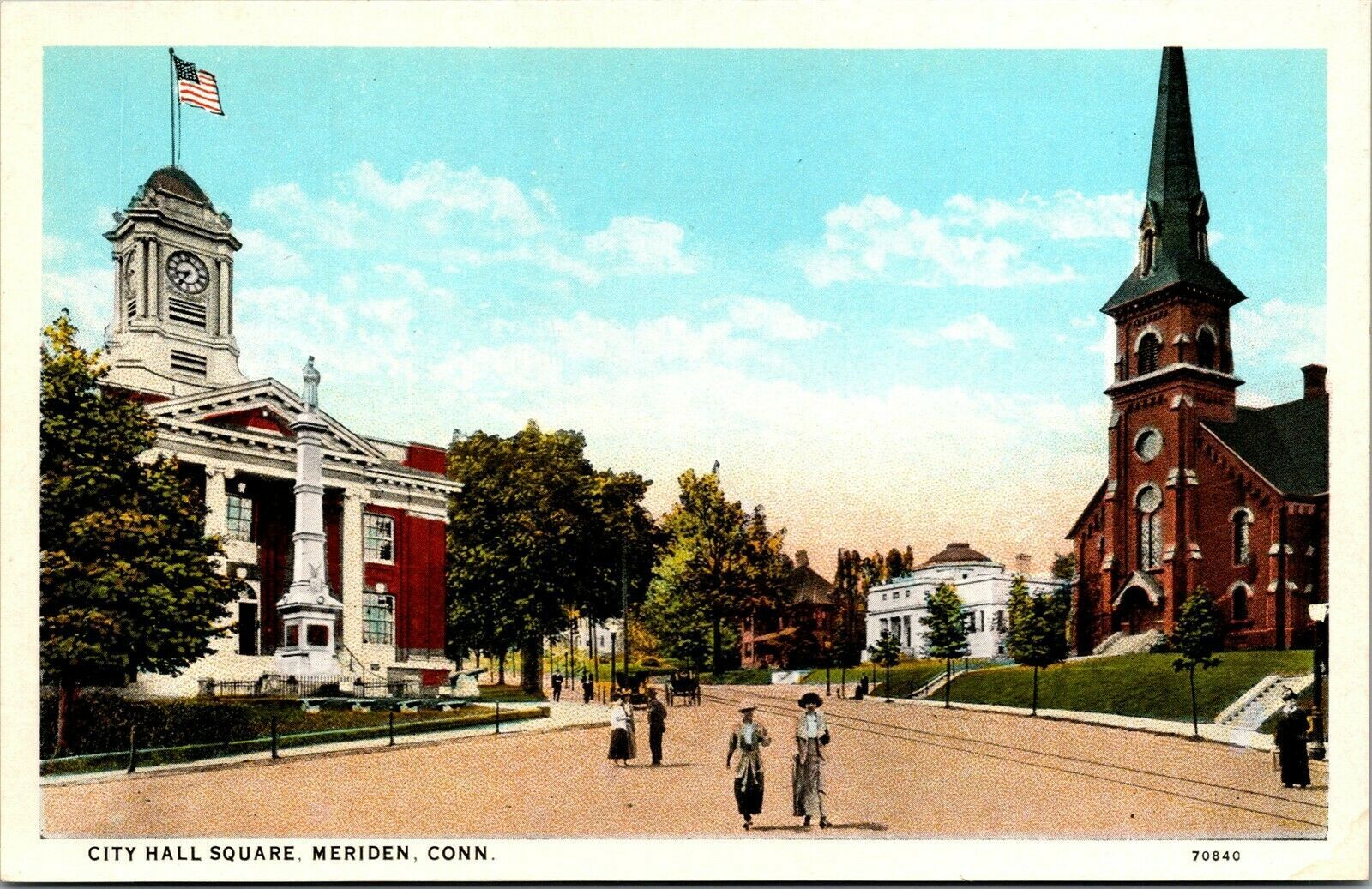 Vtg Meriden Connecticut CT City Hall Square 1920s Postcard | United ...