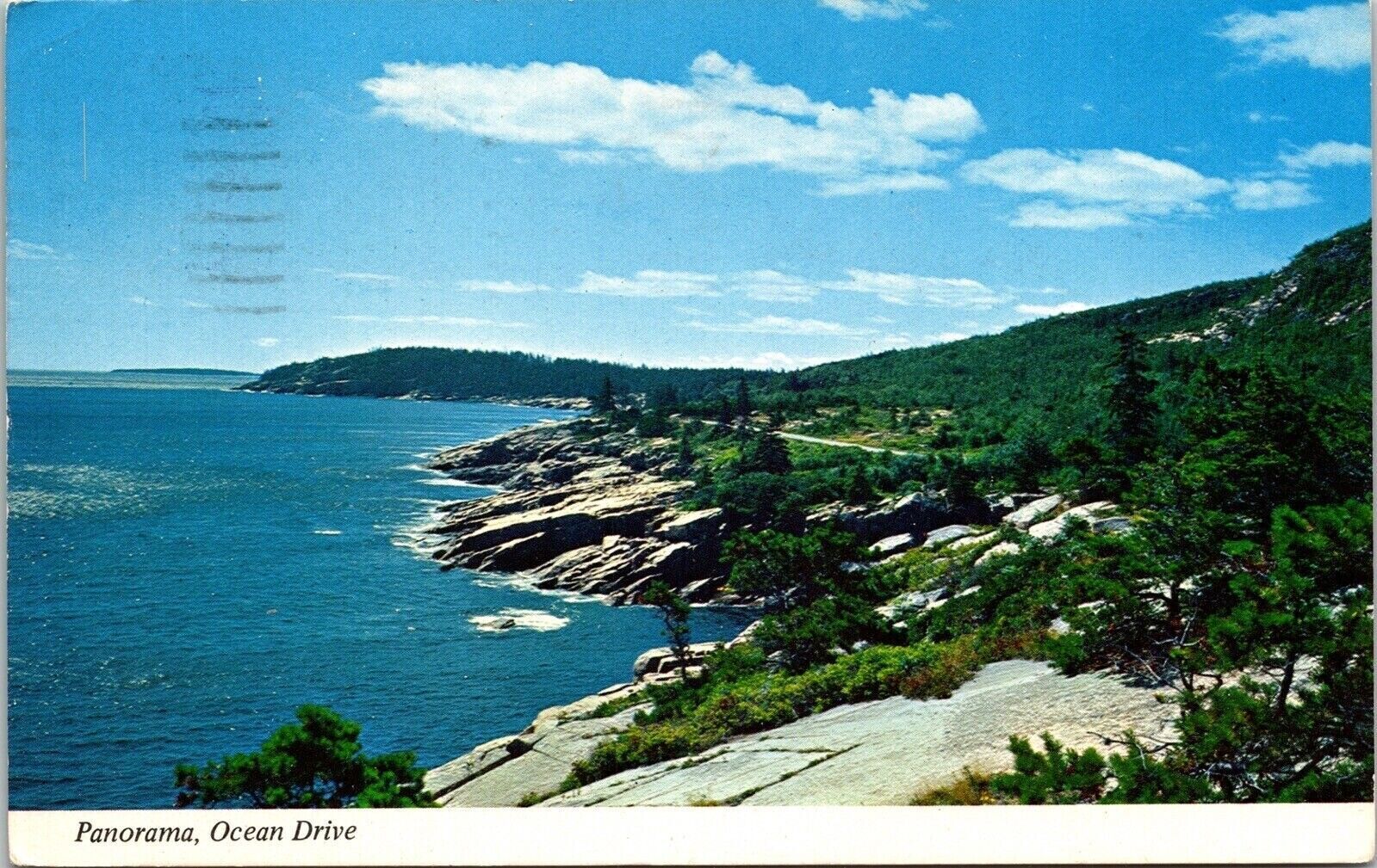 Panorama View Ocean Drive Rocky Shoreline Forestry Blue Waters Postcard ...