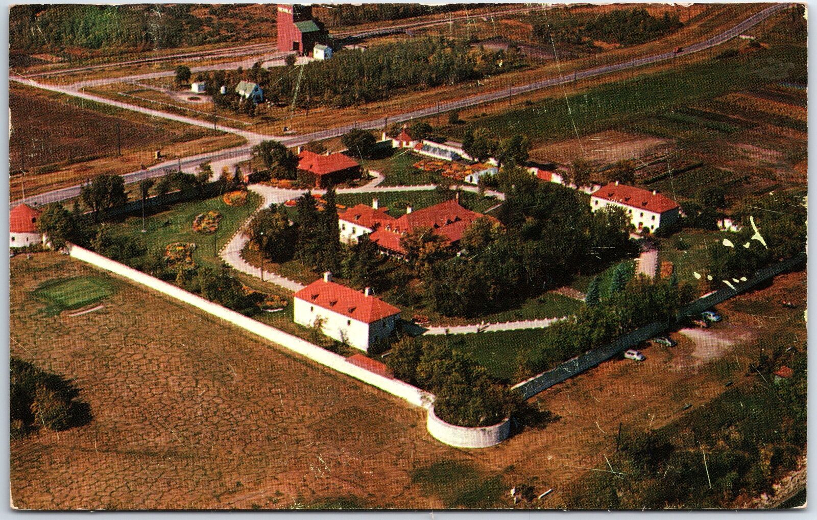 Vintage Postcard Aerial View of Historic OLD Lower Fort Garry Winnipeg ...