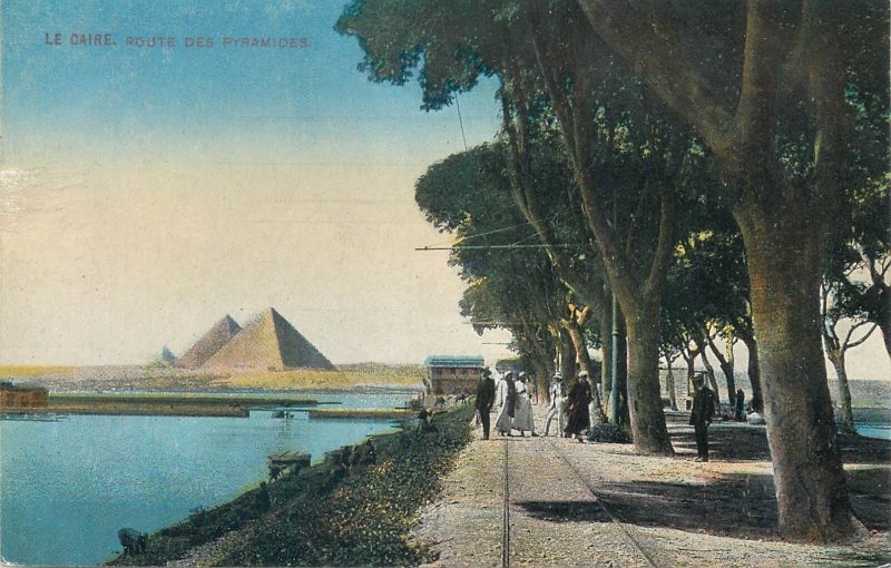 Postcard Egypt Cairo road to the Pyramids types and scenes | Africa ...