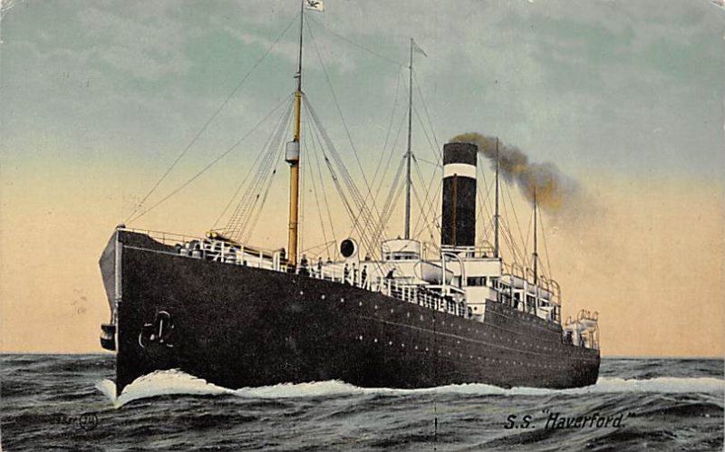 SS Haverford American Line Ship Writing on back | Topics - Other ...