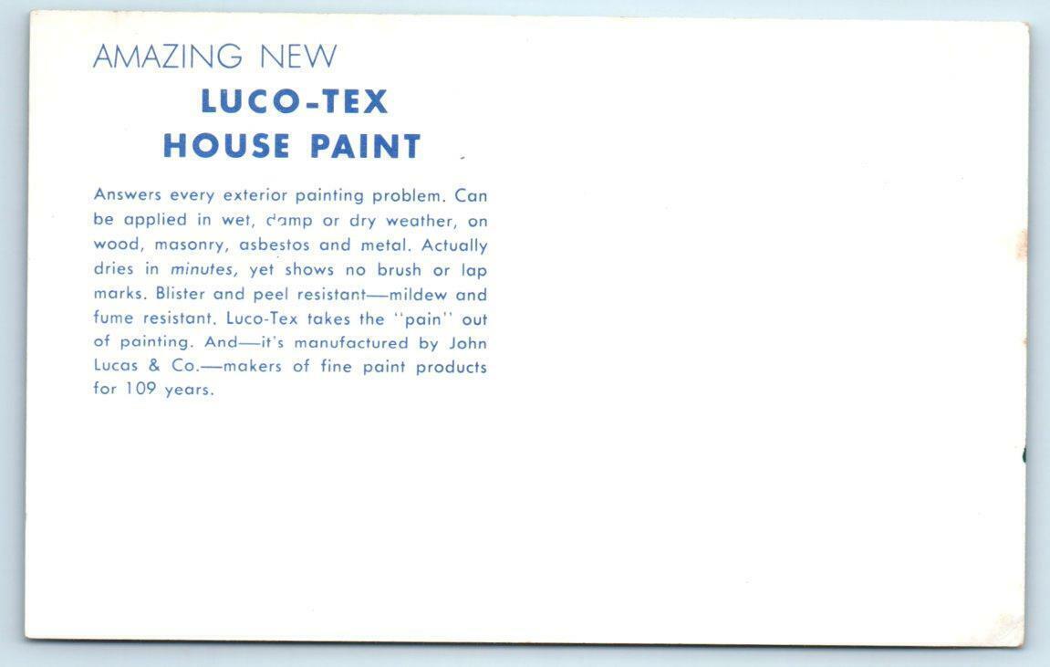 Advertising LUCO - TEX HOUSE PAINT John Lucas Co. ca 1961 - c1950s Car ...
