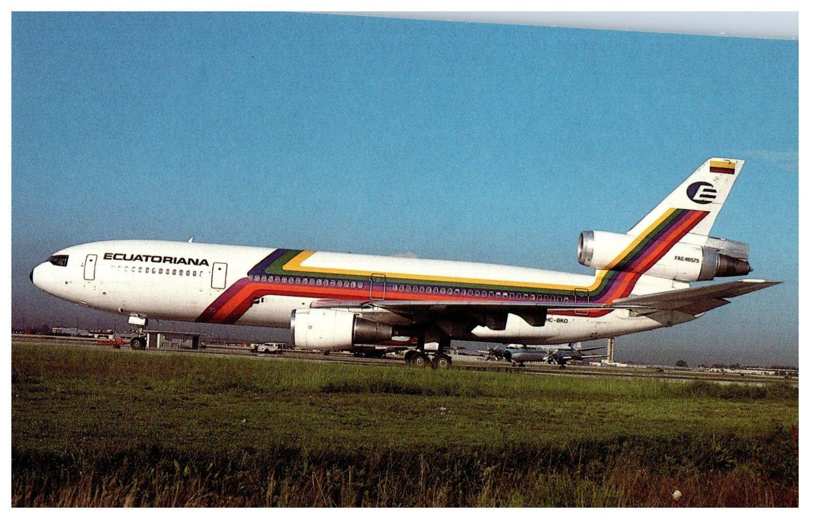 Ecuatoriana McDonnell Douglas DC 10 30 at Miami 1986 Airplane Postcard ...
