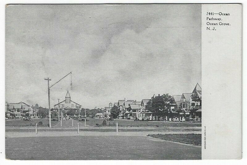 Ocean Grove, New Jersey, Vintage Postcard View of Ocean Pathway ...