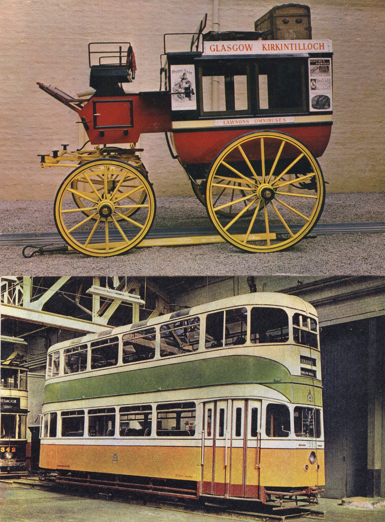 Glasgow Kirkintilloch Victorian Station Omnibus Cart Transport Postcard ...