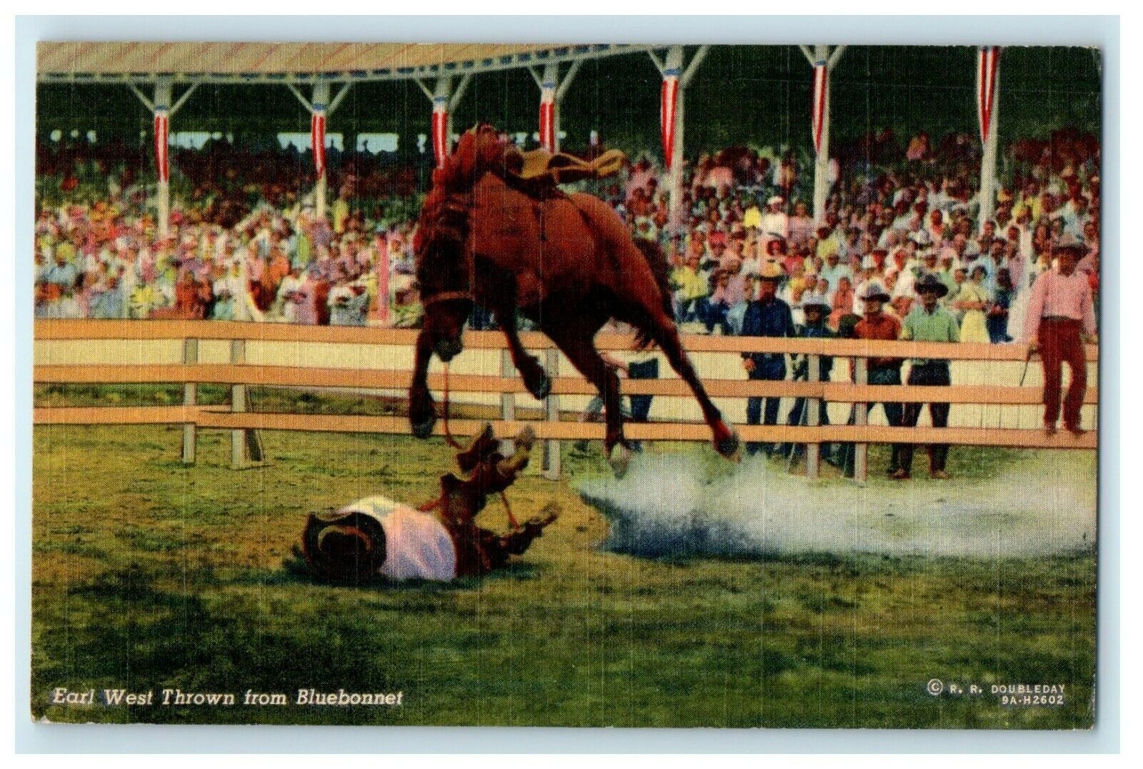 1943 East West Thrown Bluebonnet Horse Cowboy, WW2 Soldier Mail ...