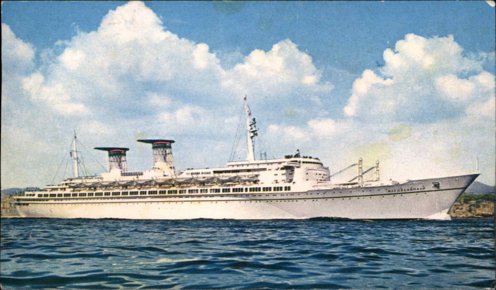 Steamship Ship T/N MICHELANGELO & RAFFAELLO c1950s-60s Postcard | Other ...