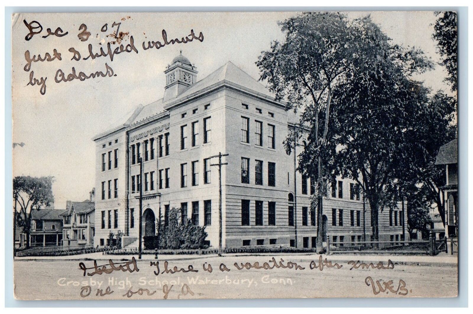 Torrington Connecticut Postcard New High School Building Exterior 1907 ...