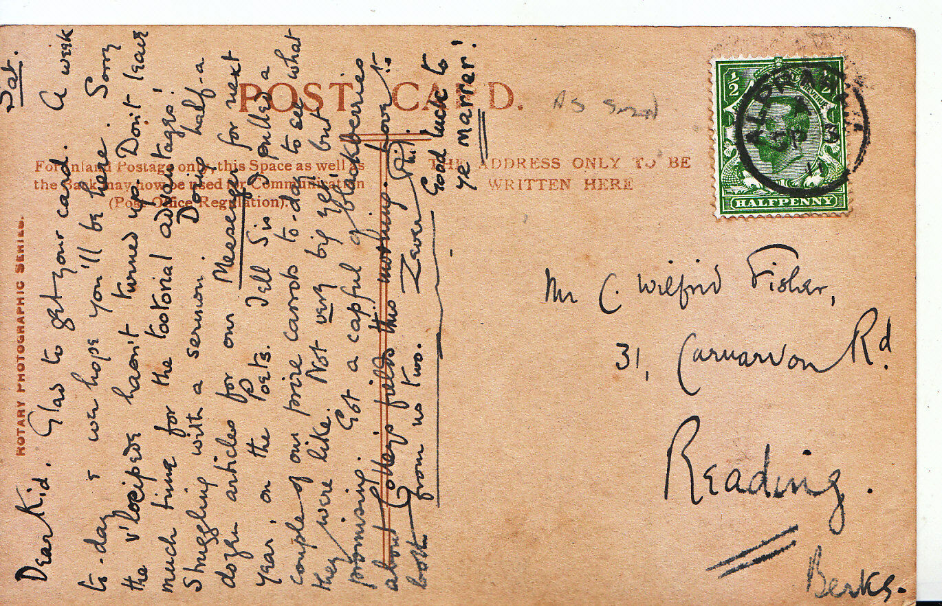 Genealogy Postcard - Family History - Fisher - Reading - Berkshire ...