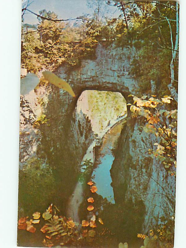 Vintage Postcard Natural Bridge one of Seven Natural Wonders Drama of ...