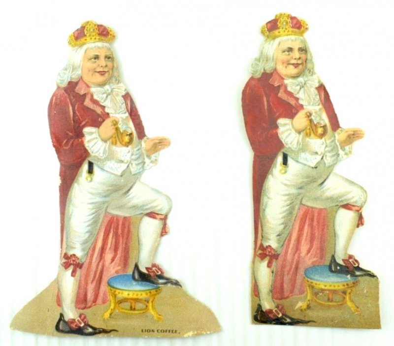 1890's Old King Cole Paper Doll Set Lion Coffee Victorian Trade Cards ...