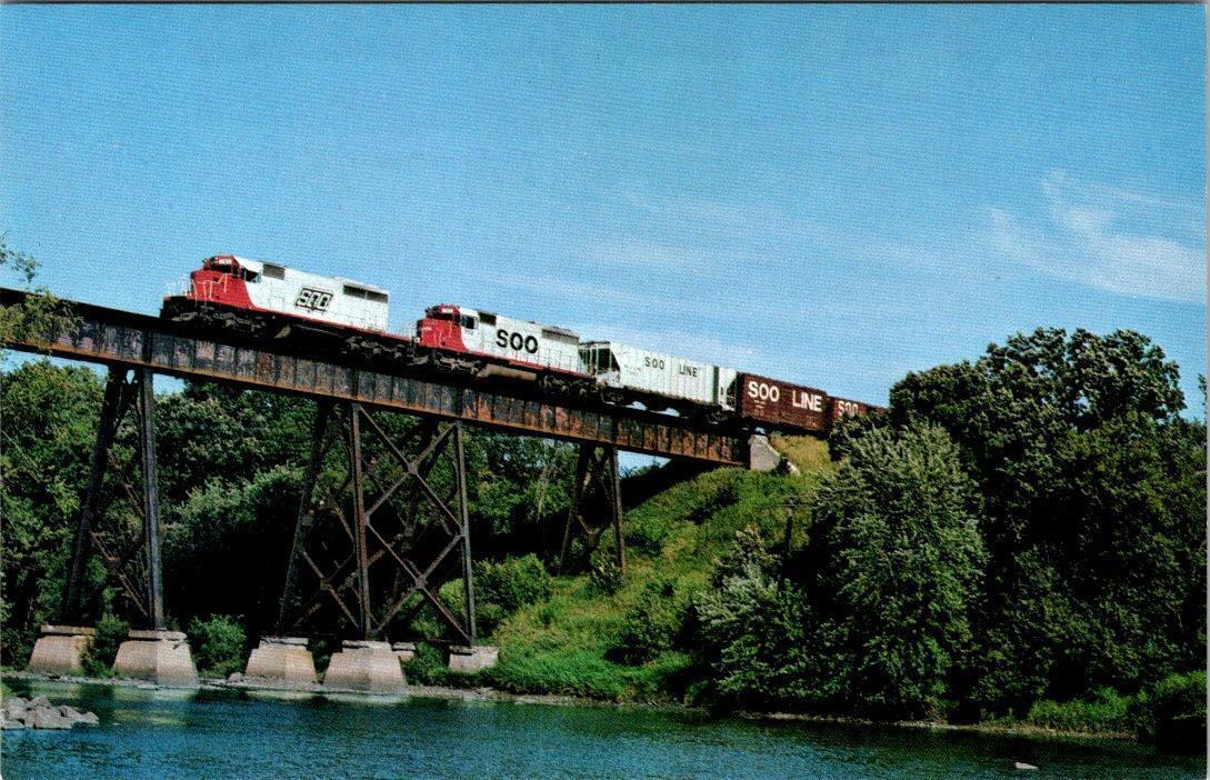 Rockford MN Minnesota SOO LINE FREIGHT TRAIN Crow River Railroad Bridge ...