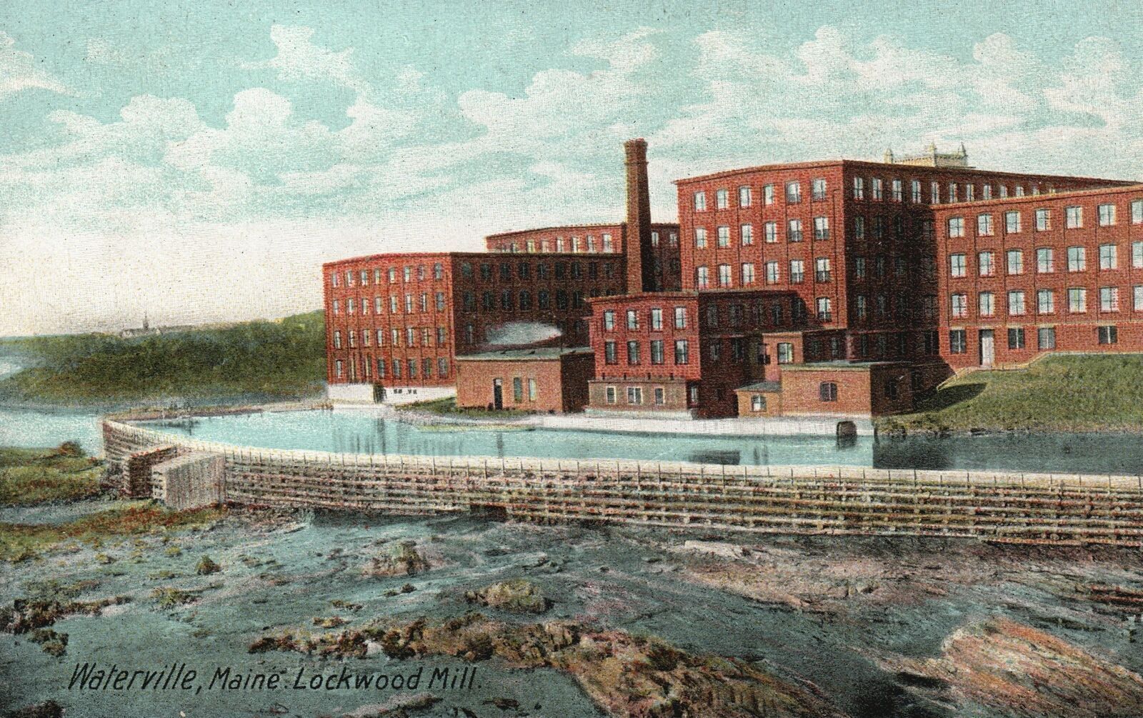 Vintage Postcard 1910's The Lockwood Cotton Mill at Waterville Maine ME ...