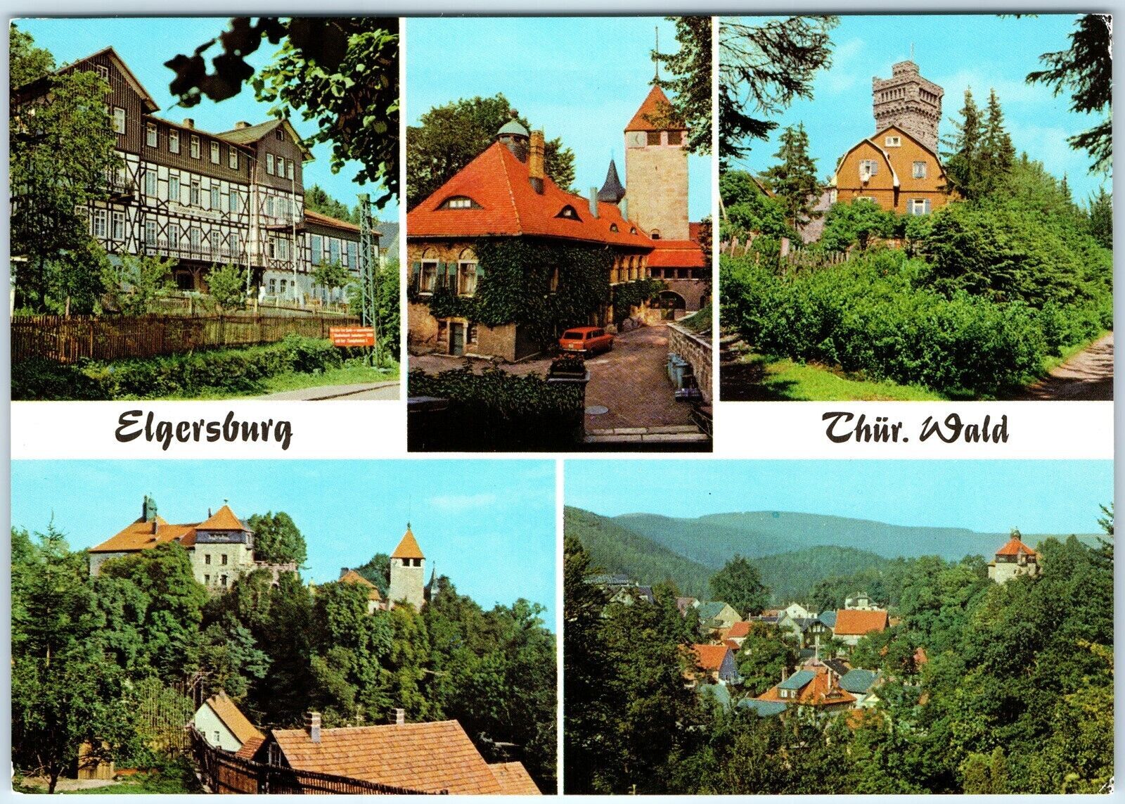 c1970s Elgersburg Thur Wald, Germany Multi View Castle Tower Town ...