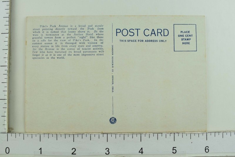 Vintage Pikes Peak from Pikes Peak Avenue, Colorado Springs Postcards ...