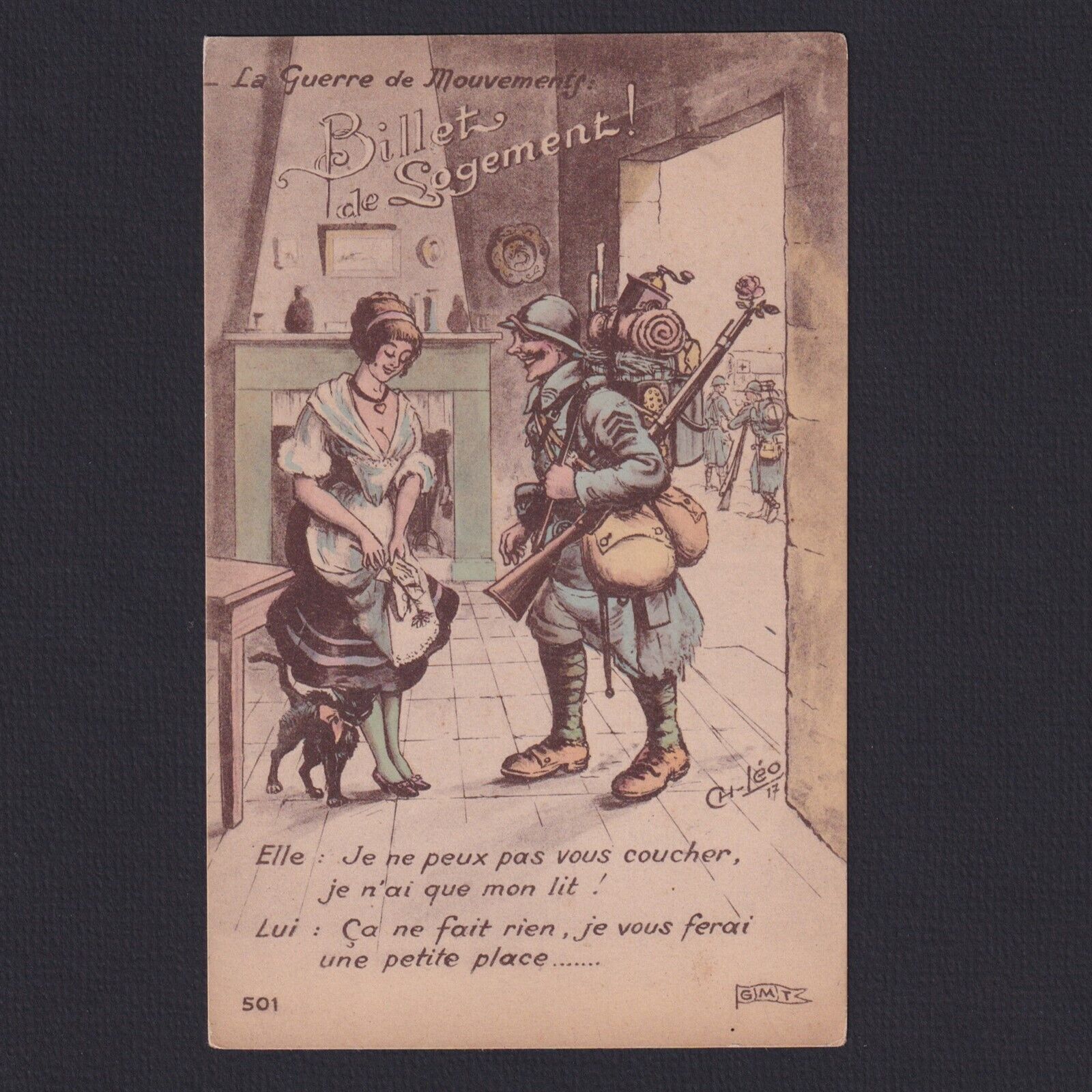 FRANCE, Postcard, WWI, 'Accommodation ticket', Propaganda, Unused ...