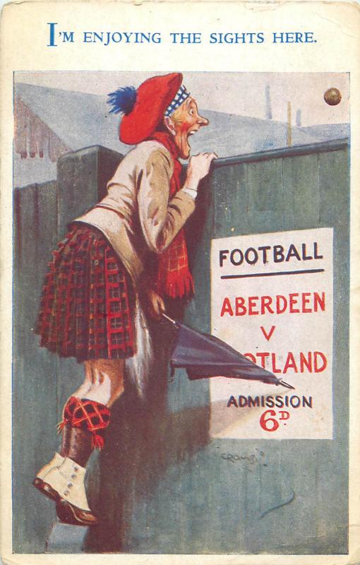 CROMBIE signed Aberdeen vs Scotland Football Match Fan Comic Scotsman ...