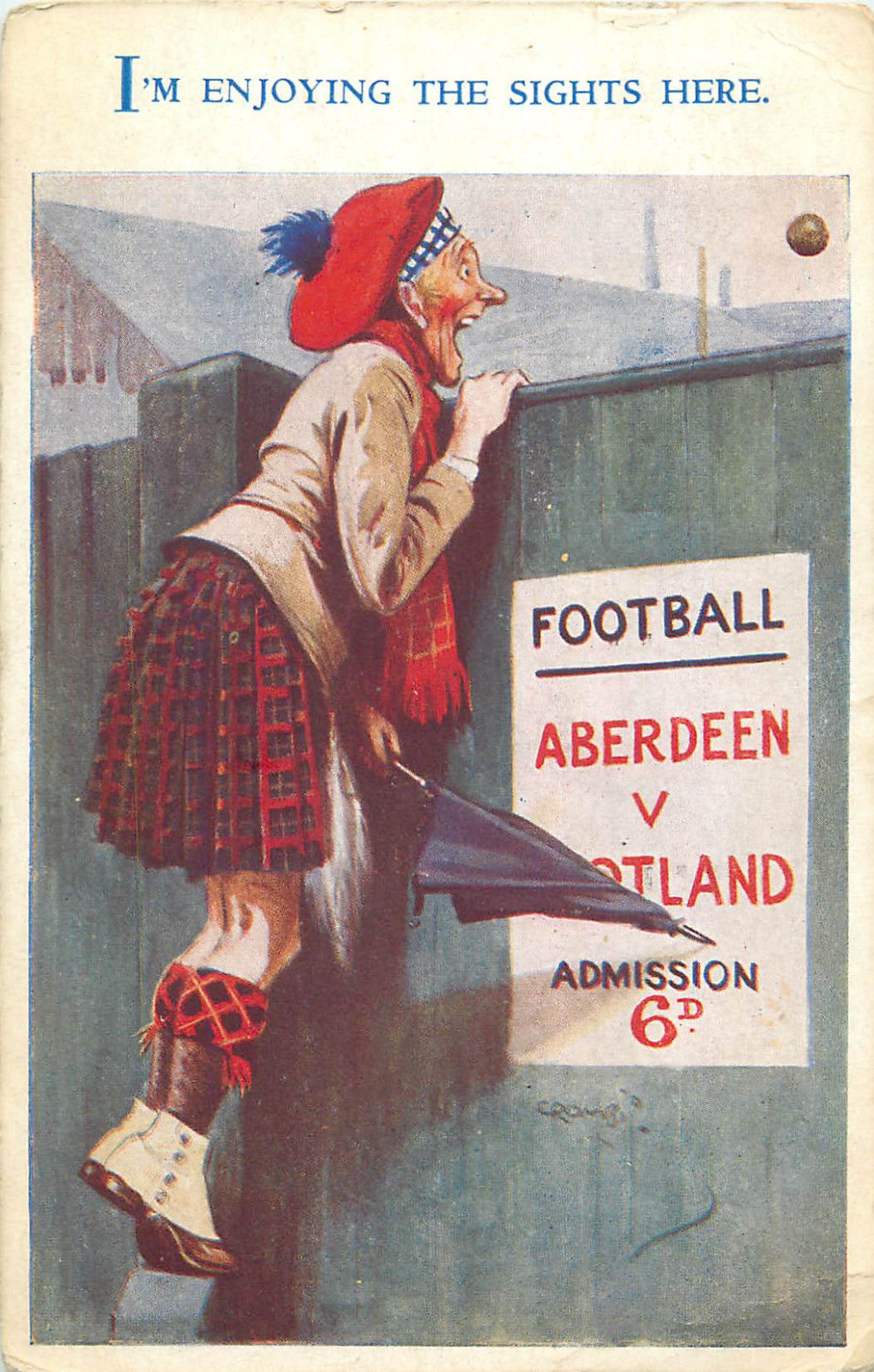CROMBIE signed Aberdeen vs Scotland Football Match Fan Comic Scotsman ...