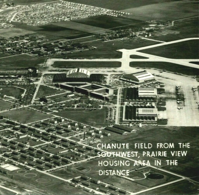 RPPC Chanute Field Air Force Base Airport Aerial View UNP Postcard ...