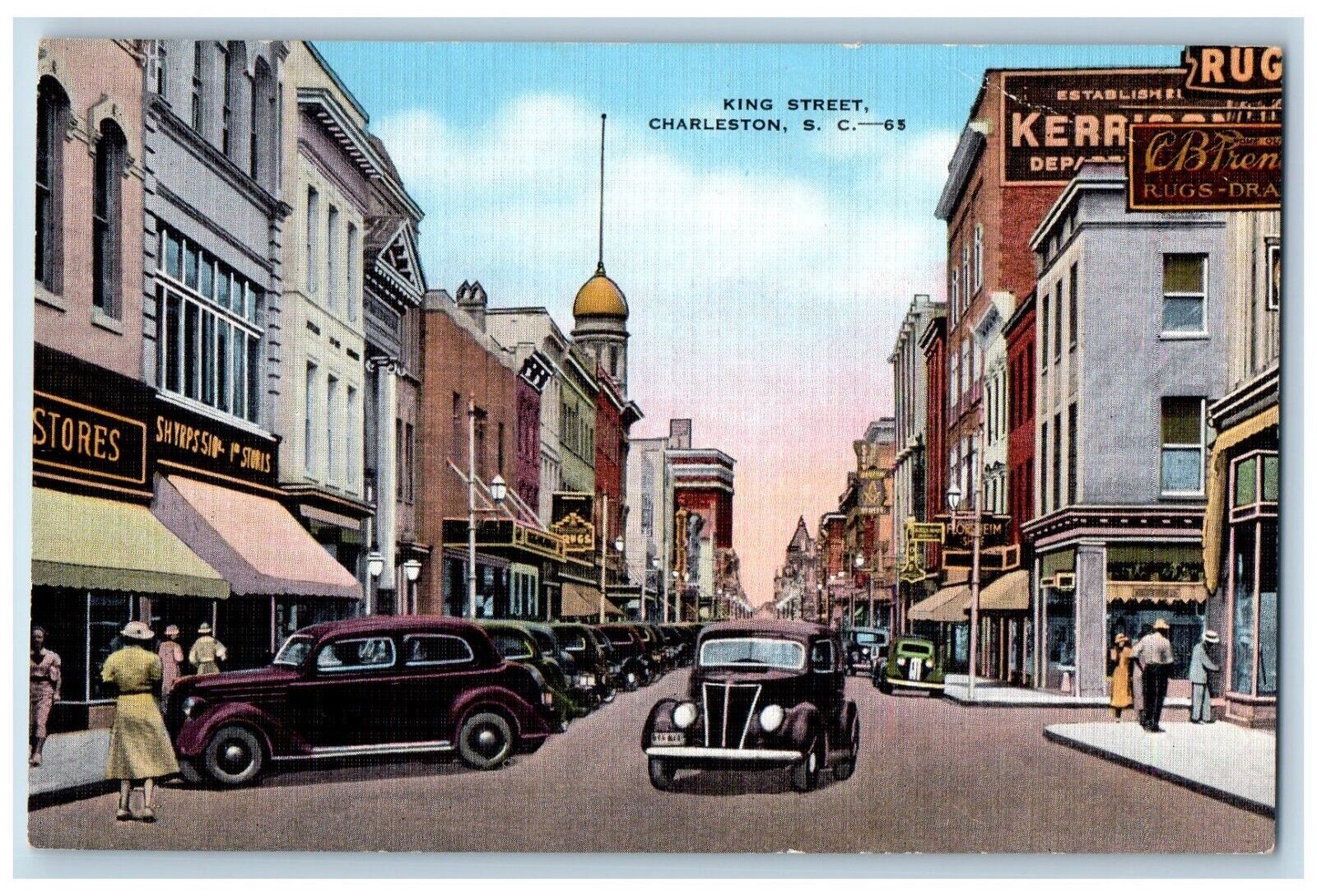 Charleston South Carolina SC Postcard King Street Exterior Building ...
