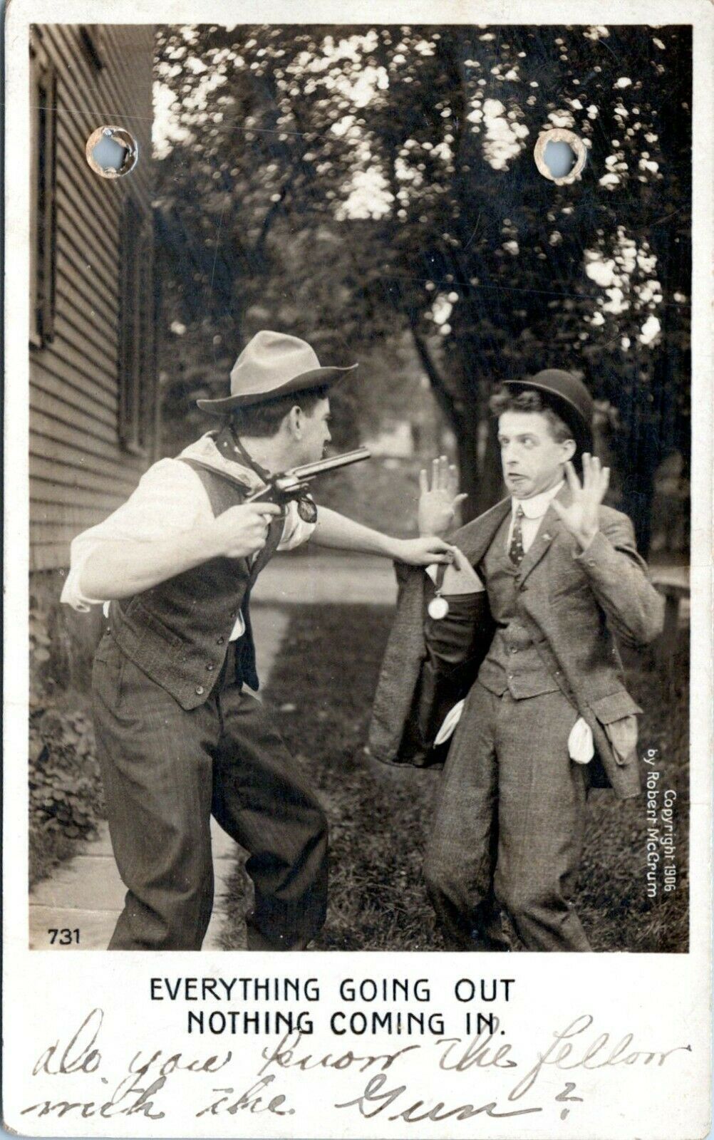 Bamforth Comic Postcard 1906 Robbery Stick Up Real Photo RPPC McCrum MK ...