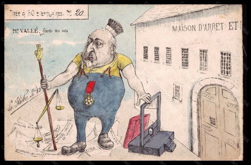 Artist Signed French Politics Hand Painted La Fleche 52 postcard VK5477 ...