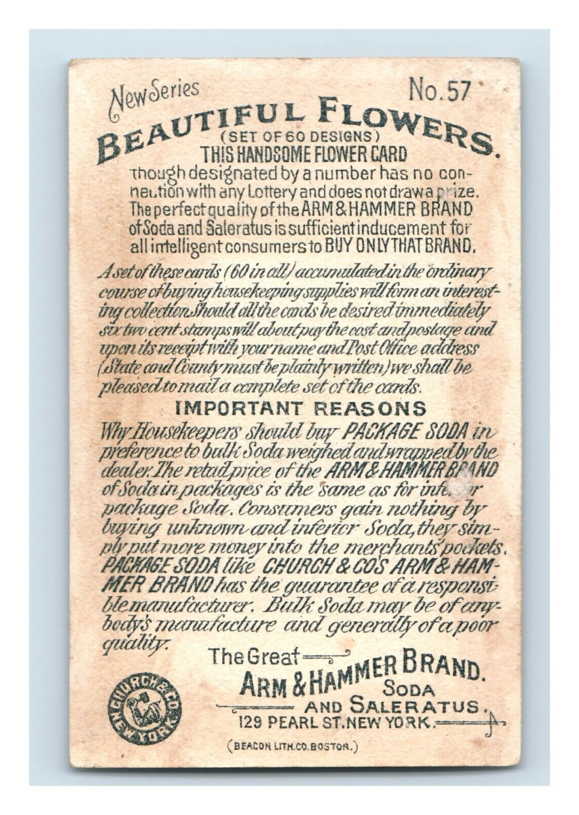 1880s Arm & Hammer Beautiful Flowers N0. 57 Chrysanthemum Fab! F7 ...