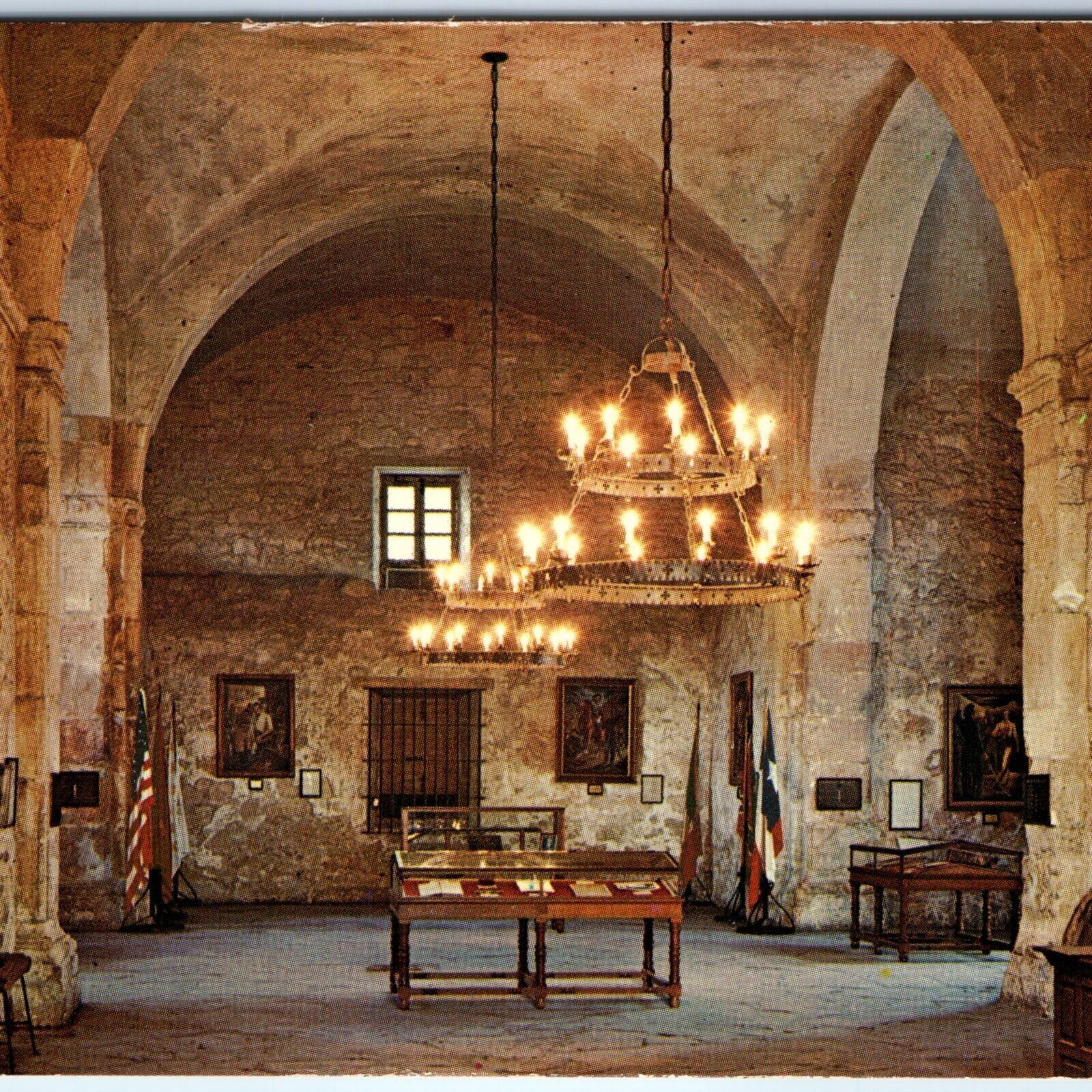 c1970s San Antonio, TX The Alamo Interior Chandalier Painting Artifacts ...