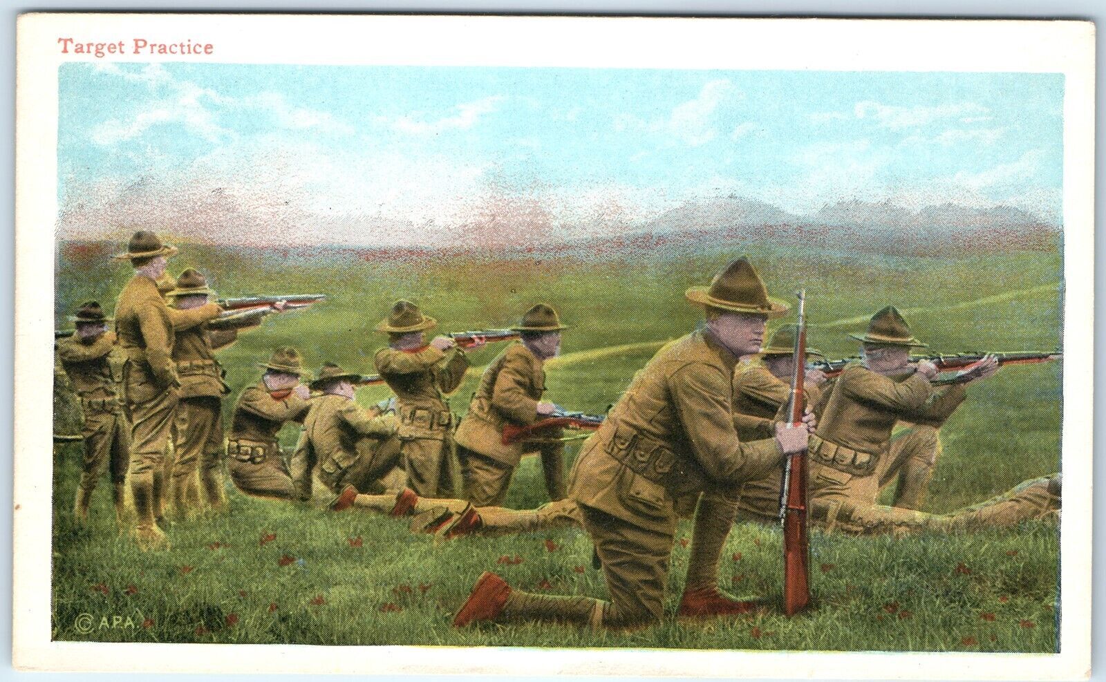 c1910s WWI Era Army Target Practice Shooting Range Soldier Train Rifle ...