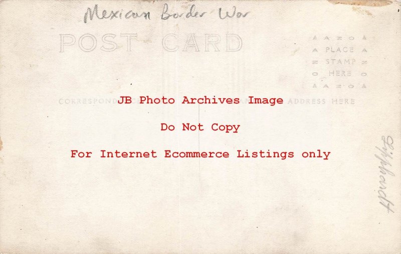 Mexico Border War, RPPC, US Army Soldier Leaning on Artillery Gun ...