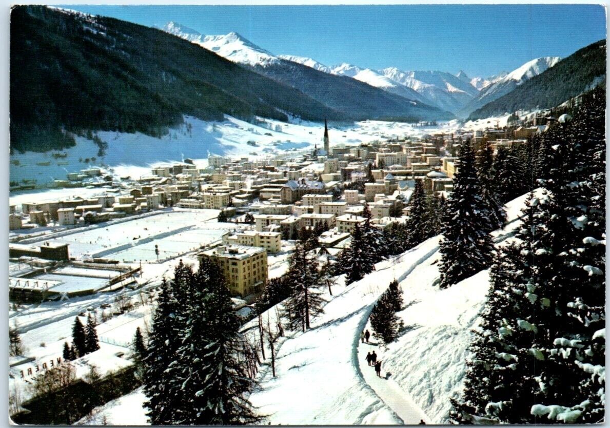 Postcard - View of the Höhenpromenade and ice rinks - Davos ...