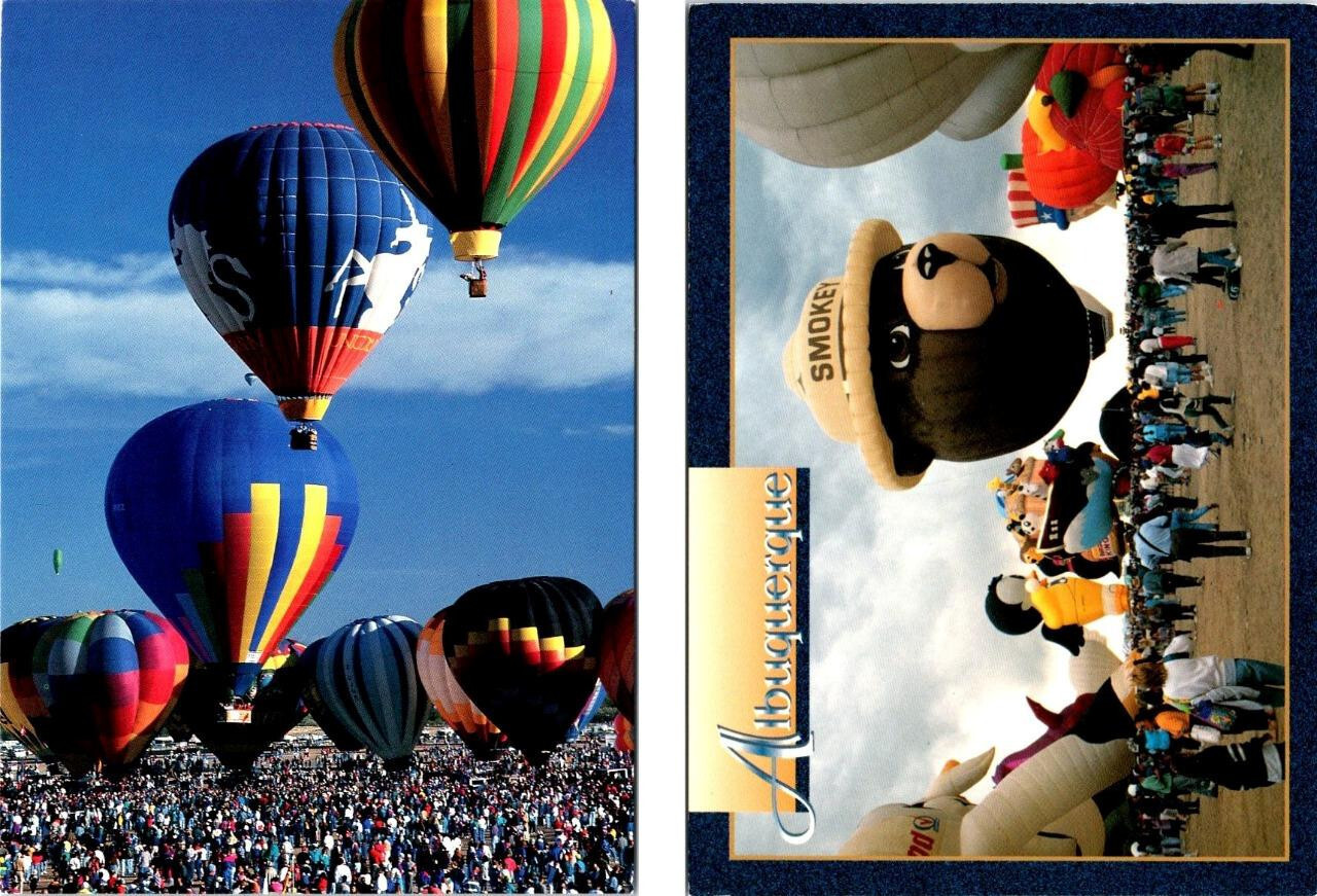 2~4X6 Postcards NM, Albuquerque HOT AIR BALLOON FESTIVAL & SMOKY THE ...