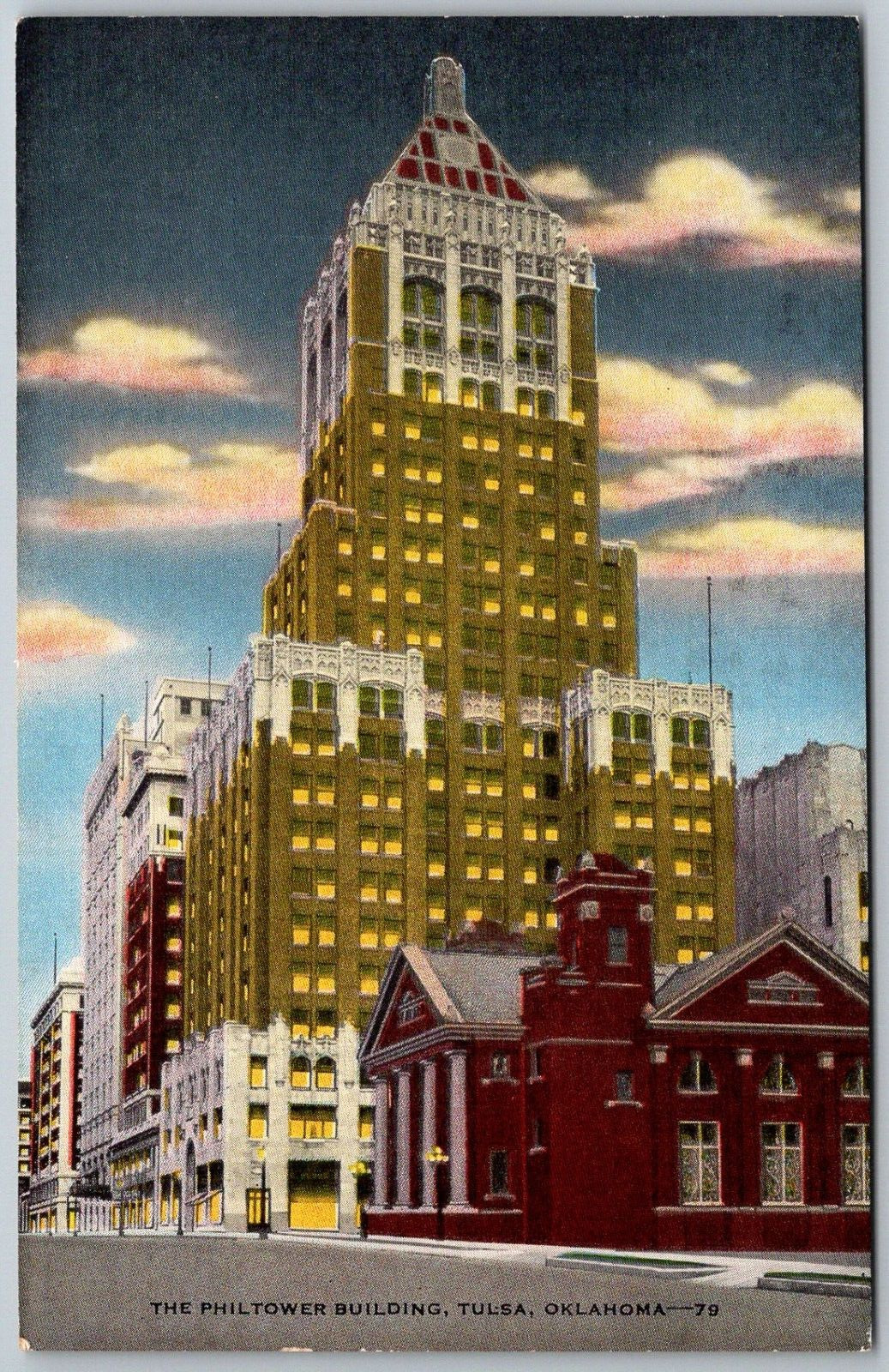 Tulsa Oklahoma 1940s Postcard The Philtower Building | United States ...