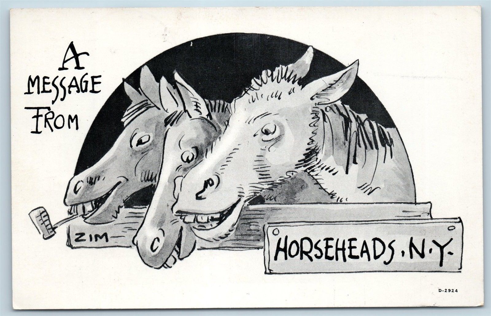 Postcard NY Horseheads A Message From Horseheads History on Back I19 ...