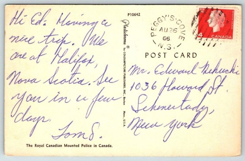 The Royal Canadian Mounted Police in Canada Postcard 1966 | Canada ...
