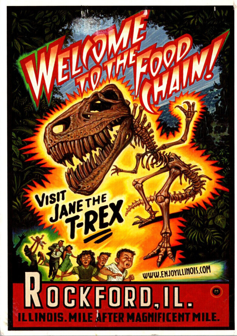 Advertising Visit Jane The T-Rex Welcome To The Food Chain Rockford ...