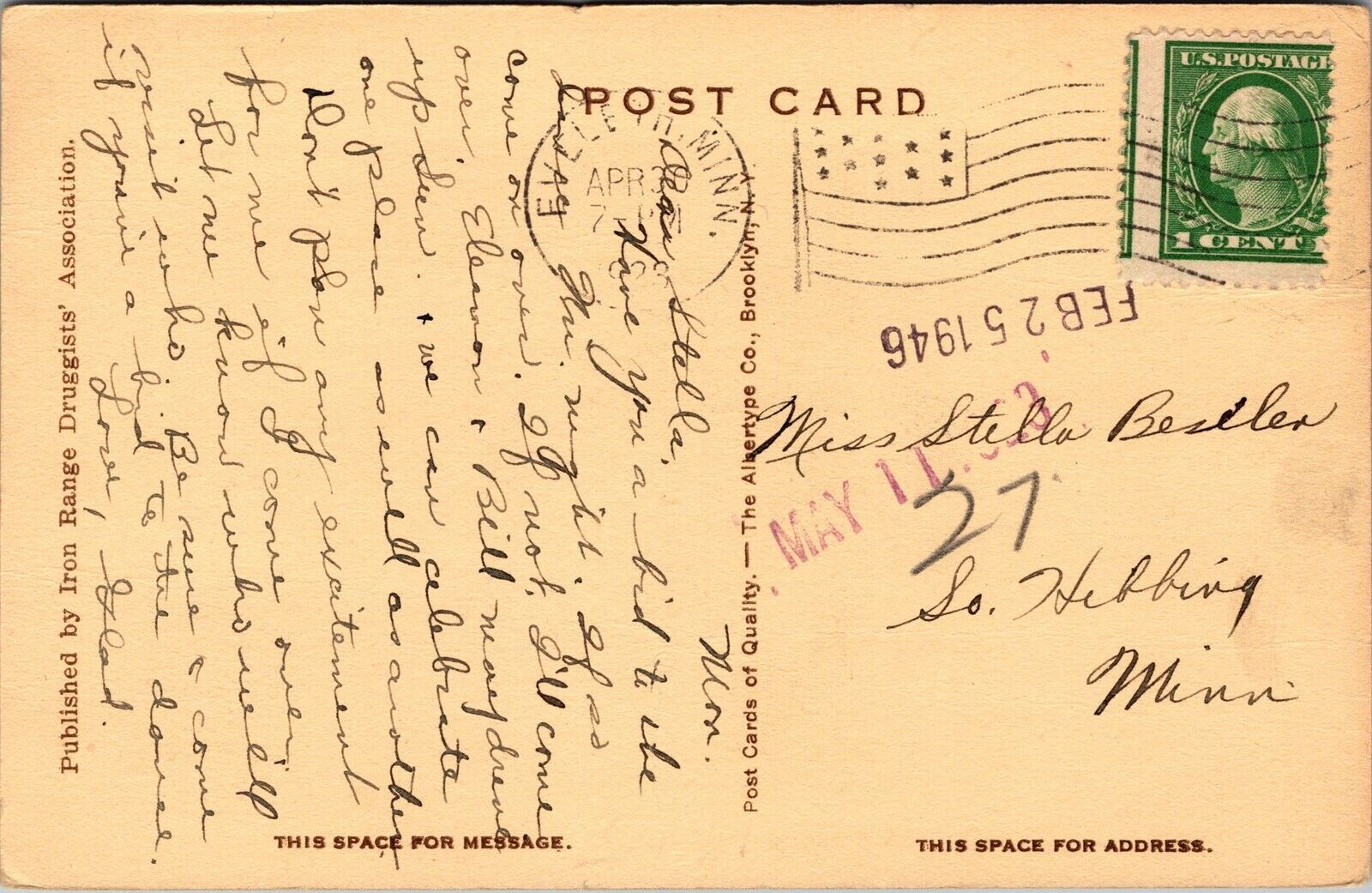 Vtg Eveleth Minnesota MN Recreational Building Postmark 1920s Old View ...
