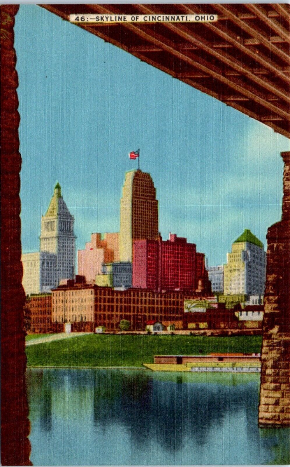 1930s Skyline of Cincinnati OH Kraemer Art Postcard | United States ...