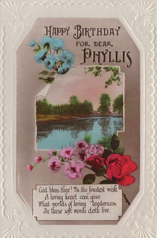 Happy Birthday Name Called Phyllis Antique Greetings Postcard | Topics ...