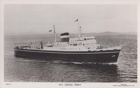 MV Cerdic Ferry Atlantic Steam Navigation Company Ship Old RPC Postcard ...