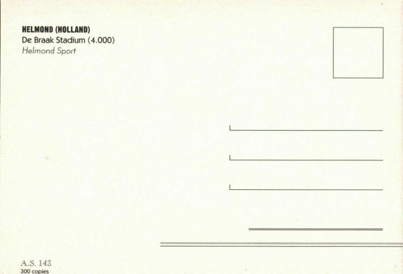 netherlands, HELMOND, De Braak Stadion (1990s) Stadium Postcard ...