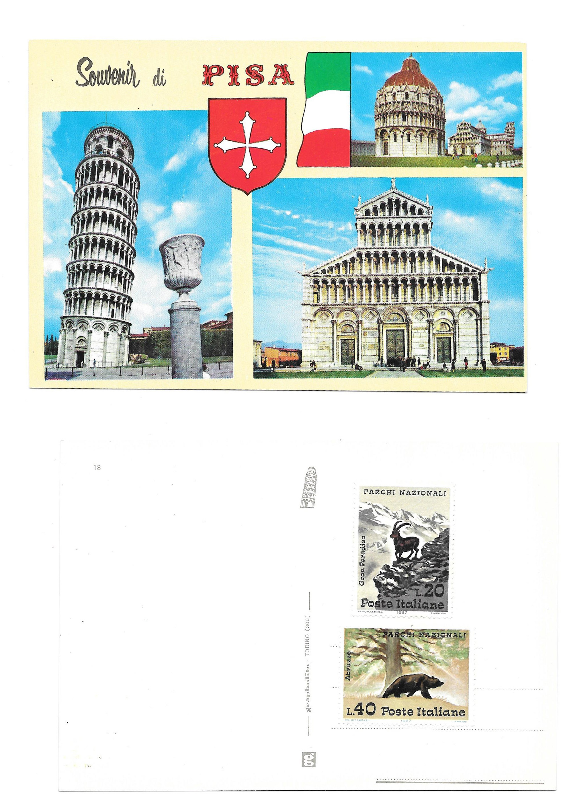 Italy Pisa Multiview Leaning Tower Baptistry Cathedral Stamps Vtg 4X6 ...