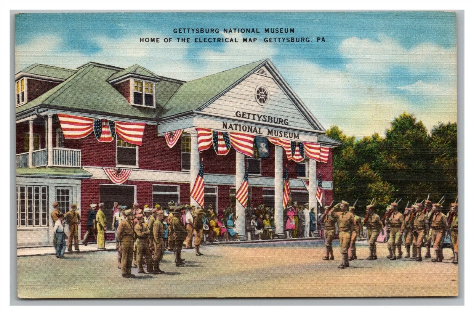 Postcard PA Gettysburg Battlefield National Museum Electrical Map ...