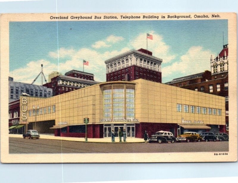 Postcard - Overland Greyhound Bus Station, Omaha, Nebraska, USA ...