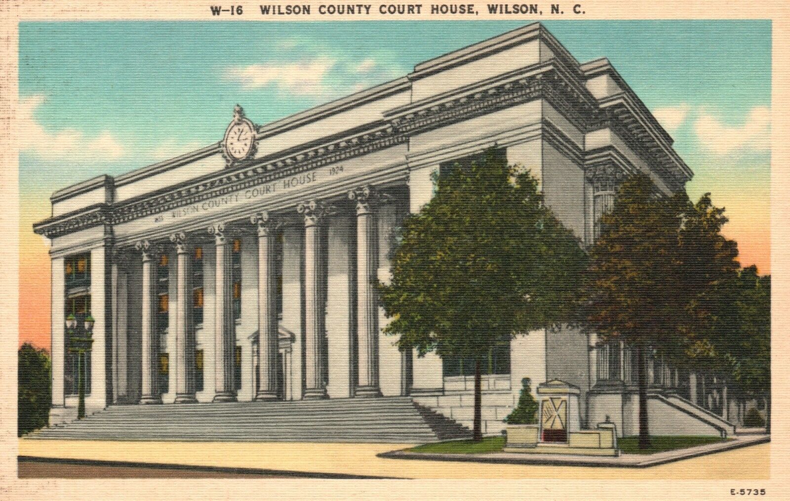 Vintage Postcard 1930's Wilson County Court House Wilson North Carolina ...