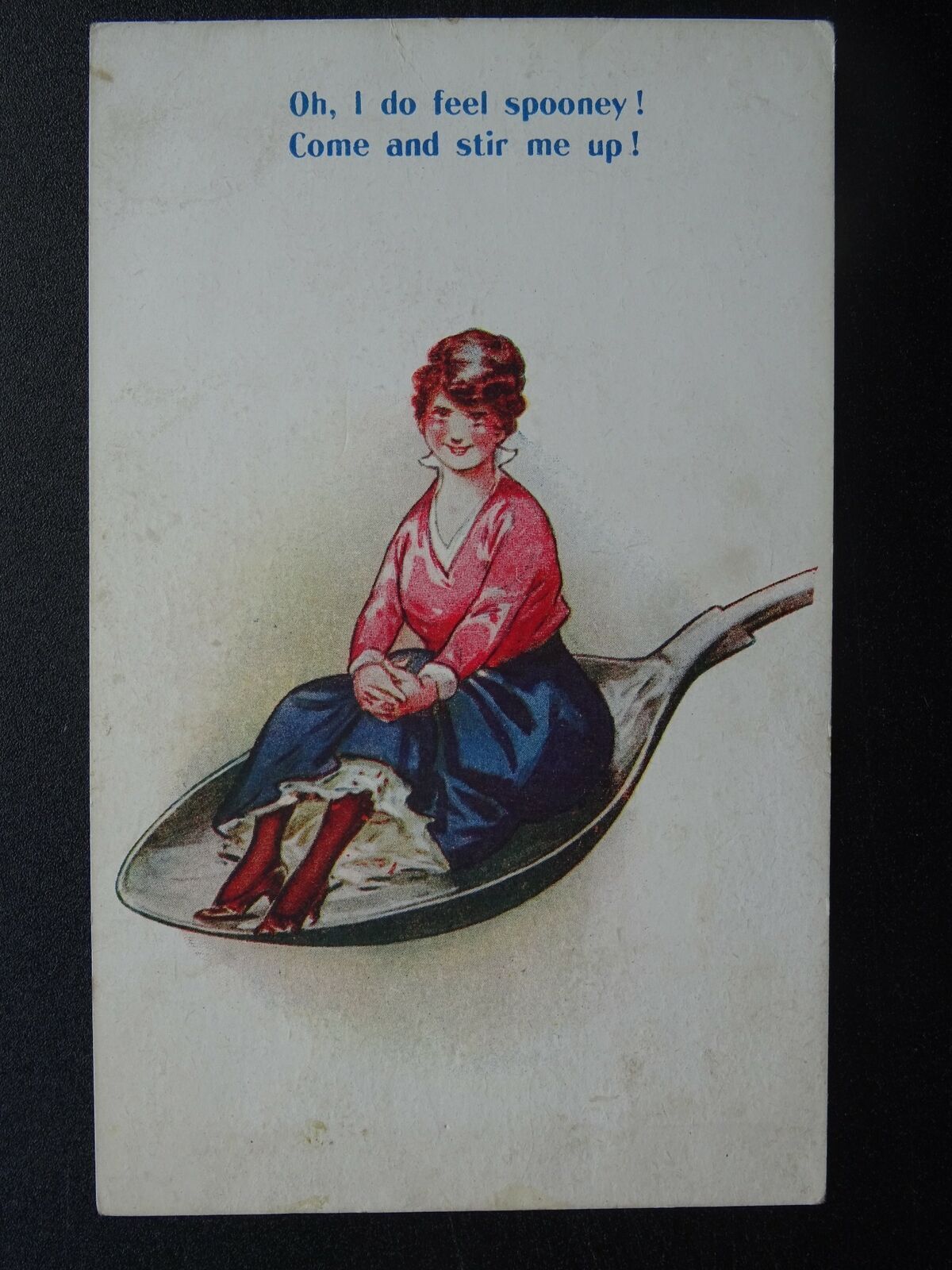 Romance Spooning Theme I DO FEEL SPOONEY! - Old Comic Postcard by ...