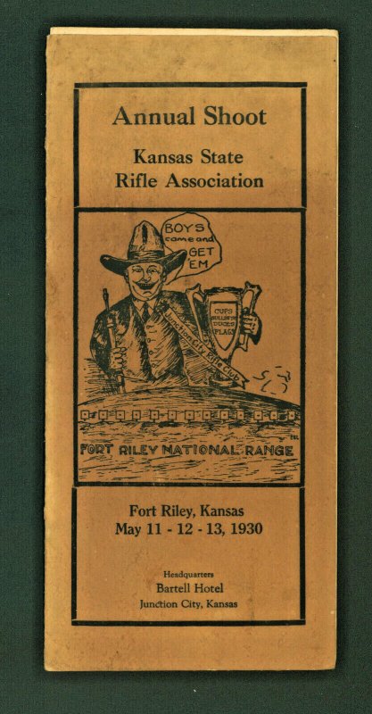 Annual Shoot Kansas State Rifle Association Fort Riley KS Vintage 1930 ...